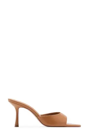 Mango Pointed Toe Stiletto Sandals - Medium Brown