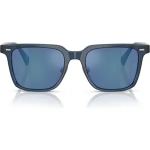 Oliver Spencer Oliver Peoples 52mm Rectangular Polarized Sunglasses Ash Blue/ Marine Flash Mirror
