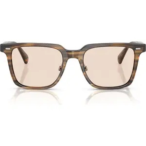 Oliver Spencer 52mm Rectangular Polarized Sunglasses - Olive Smoke/ Brown Transition