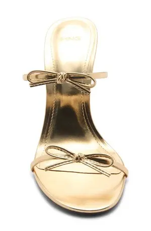 Mango Stiletto Heel Slides - Gold