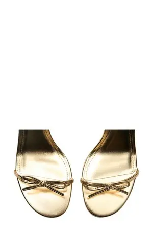 Mango Stiletto Heel Slides - Gold