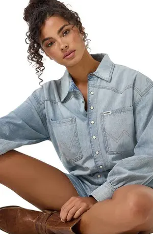 Wrangler Heritage Long Sleeve Denim Romper