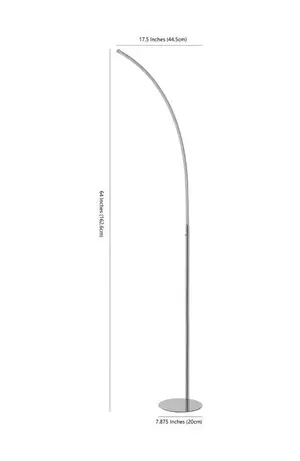 JONATHAN Y Curva 64" Metal Minimalist Modern Led Integrated Floor Lamp