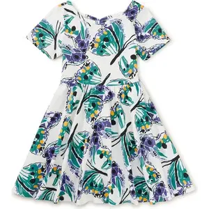 TEA COLLECTION Short Sleeve Ballet Dress - Carnival Butterfly