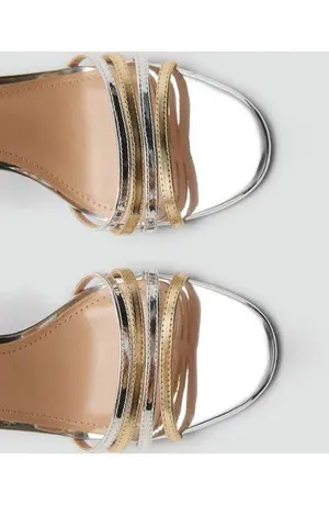 Mango Ankle Strap Sandal - Silver