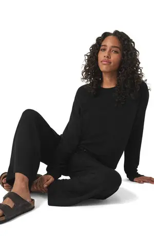 Splendid Supersoft Crop Wide Leg Pants - Black