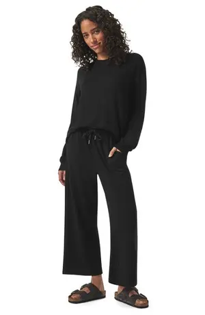 Splendid Supersoft Crop Wide Leg Pants - Black