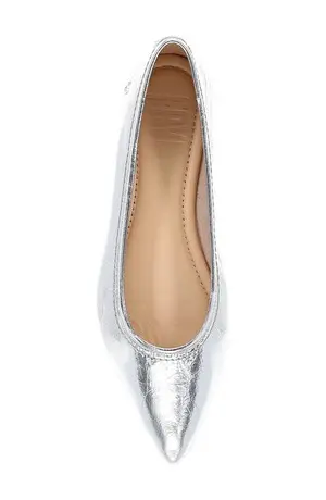 THE FRYE COMPANY Heather Pointed Toe Flat - Silver