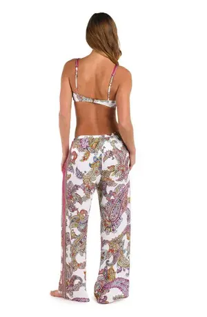 L'Agence Geraldine Printed Wide Leg Pants
