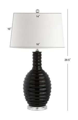 JONATHAN Y Dylan 29.5" Ceramic Led Table Lamp - Black