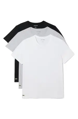 Lacoste 3-pack Cotton Crewneck T-shirts - White/silver Chine/black
