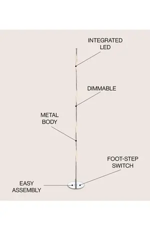 JONATHAN Y Pilar 63.75" Led Integrated Floor Lamp