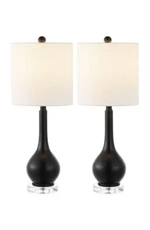 JONATHAN Y Dylan 25" Metal/crystal Teardrop Led Table Lamp - Oil Rubbed Bronze