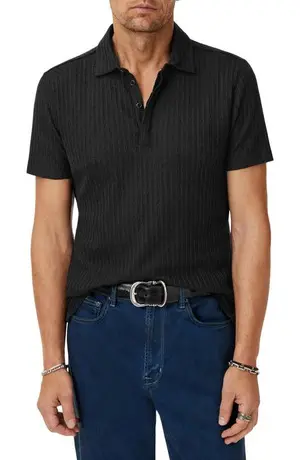 John Varvatos Grana Texture Polo - Black