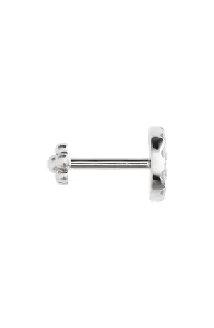 MARIA TASH Diamond Moon Threaded Stud Earring - White Gold