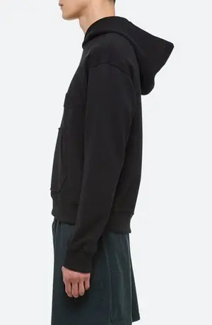 Helmut Lang Embossed Studio Logo Hoodie - Black