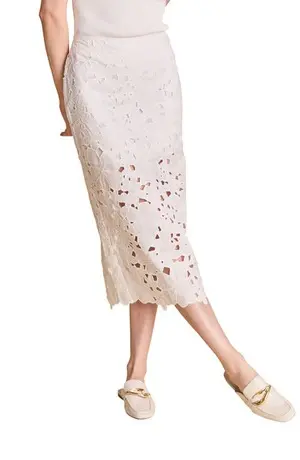 Endless Rose Cutout Lace Midi Skirt