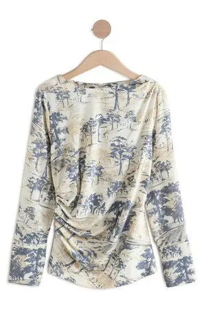 NEXT Printed Ruched Long Sleeve Blouse