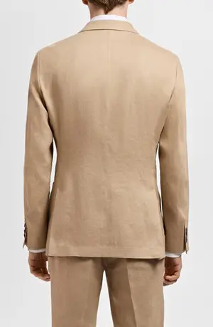 Mango Slim Fit Linen Sport Coat - Beige