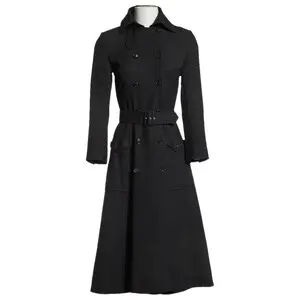 Chloé Vintage Wool Trench Coat - Black