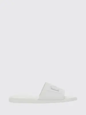 Dolce & Gabbana Rubber Slides With Carved Dg Monogram - White