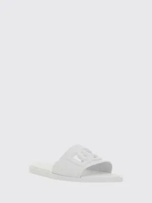 Dolce & Gabbana Rubber Slides With Carved Dg Monogram - White