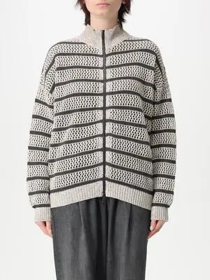 Brunello Cucinelli Striped Zip-up Sweater