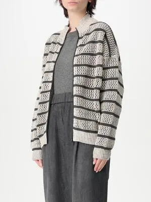 Brunello Cucinelli Striped Zip-up Sweater