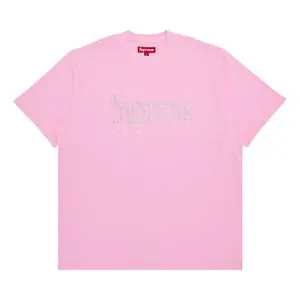 Supreme Rhinestone Short-sleeve Top - Pink