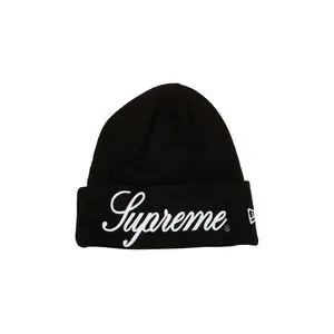 Supreme New Era Script Beanie - Black
