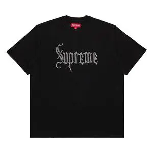 Supreme Rhinestone Short-sleeve Top - Black