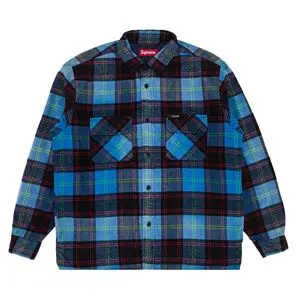 Supreme Quilted Plaid Shirt - Blue