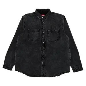 Supreme Faux Shearling Lined Work Shirt Denim - Black