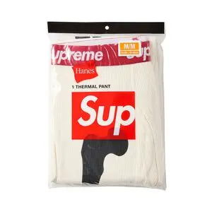 Supreme X Hanes Bones Thermal Pant 'natural - Cream