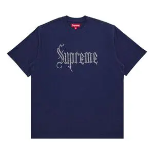 Supreme Rhinestone Short-sleeve Top 'navy - Blue