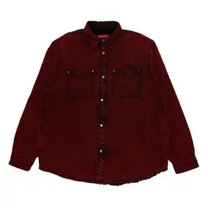 Supreme Faux Shearling Lined Work Shirt Denim - Red