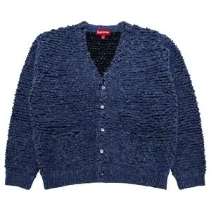Supreme Textured Knotted Cardigan - Blue