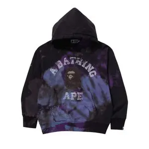 A BATHING APE Tie Dye Relaxed Fit Hoodie - Black