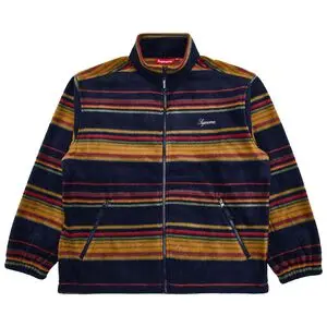Supreme Stripe Zip Up Fleece Jacket
