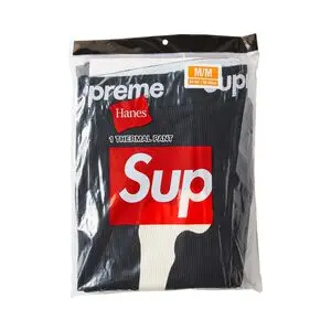 Supreme X Hanes Bones Thermal Pant - Black