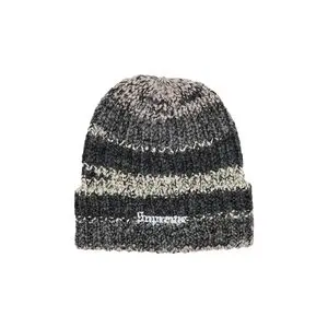 Supreme Space Dye Stripe Beanie - Black