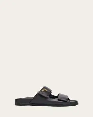 Prada Leather Slide Sandals