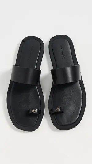 Tory Burch Toe Ring Flip Flops - Perfect Black / Perfect Black