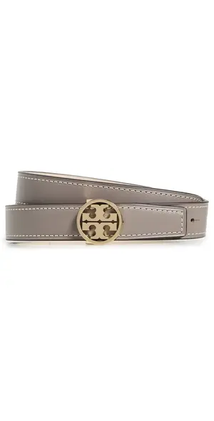 Tory Burch 1" Miller Smooth Reversible Belt Grey Heron/new Cream/gold