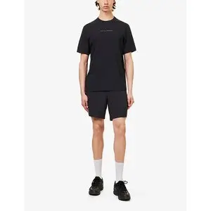 Lululemon Zeroed In Brand-print Stretch Cotton-blend T-shirt - Black