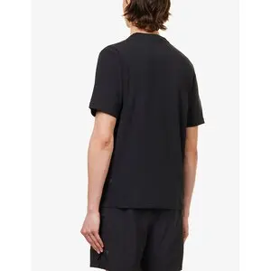 Lululemon Zeroed In Brand-print Stretch Cotton-blend T-shirt - Black
