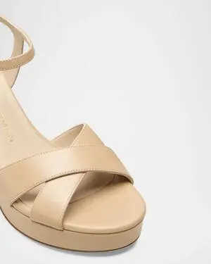 STUART WEITZMAN Dayna Platform 80 Sandals - Cream