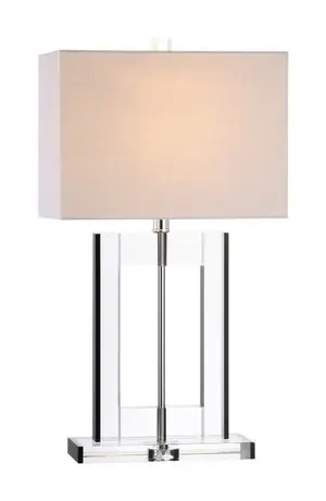 JONATHAN Y Parish 26" Crystal Led Table Lamp - Clear/black