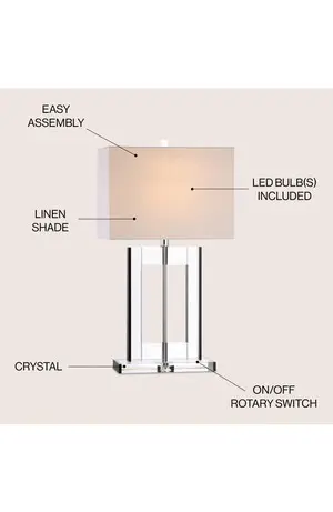 JONATHAN Y Parish 26" Crystal Led Table Lamp