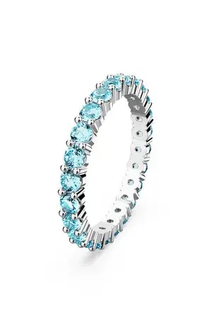 SWAROVSKI Matrix Round Crystal Eternity Ring - Blue/ Silver